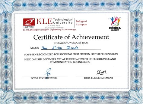 Om Shinde On Linkedin Achievement Posterpresentation Electronics