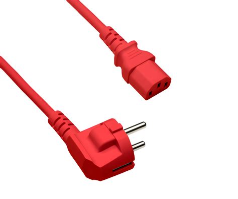 DINIC Kabel Shop DINIC Rotes Stromkabel Netzkabel Schuko CEE 7 7 Auf