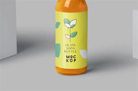 Glass Soda Bottle Mockup Customizable Design Zippypixels
