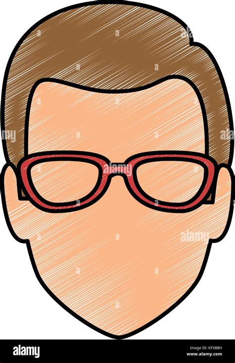 Young Man Head Avatar Character Vector Illustration Design Stock Vector