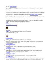 IsNan Function Docx Try The IsNan Function The IsNaN Function Determines Whether A Value Is