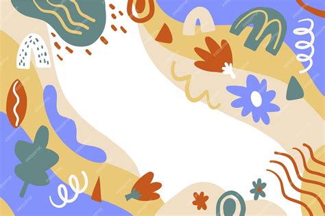 손으로 그린 추상 모양 배경 무료 벡터