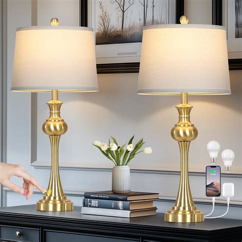 28 75 Gold Table Lamps For Living Room Touch Lamps For Bedrooms Set Of