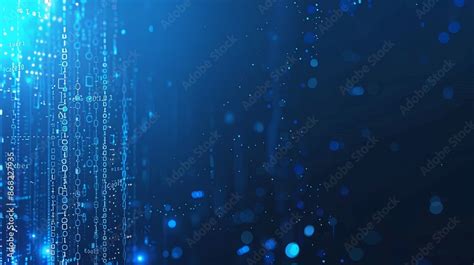 Abstract Background Of Streaming Binary Code Matrix Concept Of Big