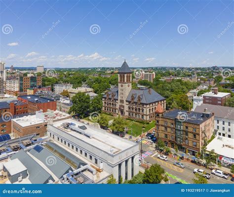 Cambridge City Hall Aerial View Massachusetts Usa Editorial