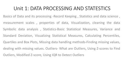 Exploratory Data Analysis Unit 1 Ppt Presentationpptx