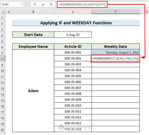 formula for weekly dates in excel 5 examples exceldemy