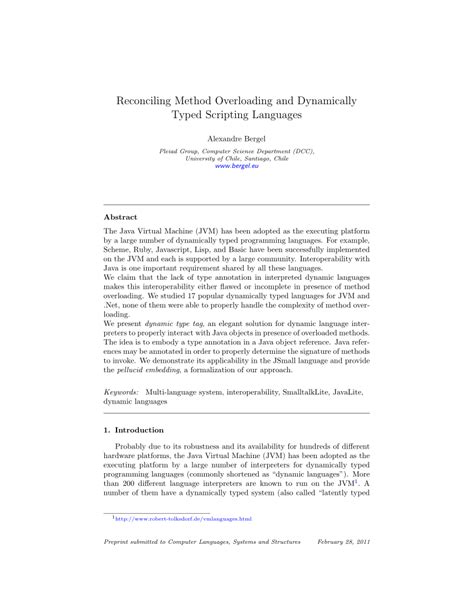 Pdf Reconciling Method Overloading And Dynamically Typed Scripting