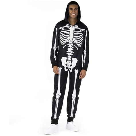 Morph Mens Skeleton Costume Adult One Piece Halloween Pajama Jumpsuit