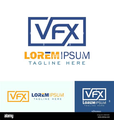 A Vector Illustration Set Of Vfx Monogram Initial Logo Sign Stock