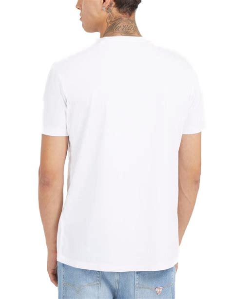 Camiseta Guess Canyon Blanca Manga Corta Para Hombre