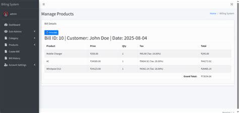 Billing System Using Php And Mysql Download Billing Management System