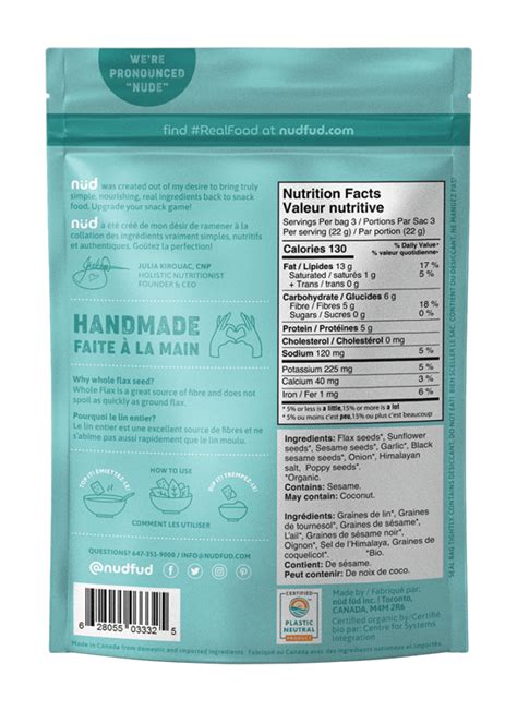 Nud Keto Everything Flax Crackers 6 Pack Nud Fud Inc