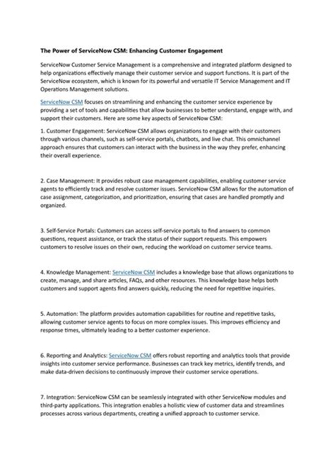 Ppt The Power Of Servicenow Csm Enhancing Customer Engagement Powerpoint Presentation Id
