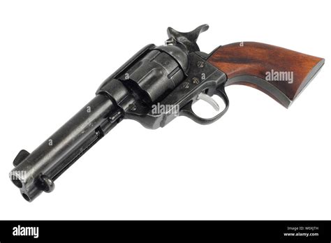 Wild West Revolver Colt Single Action Army Isolated On White