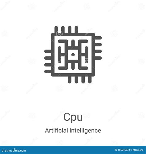 Cpu Icon Vector From Artificial Intelligence Collection Thin Line Cpu Outline Icon Vector