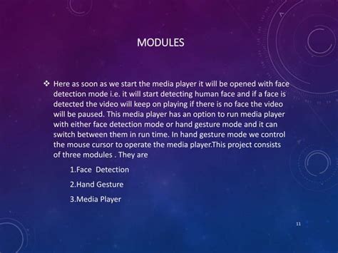 Facial And Hand Gesture Based Media Player Ppt
