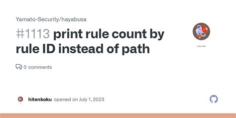 Print Rule Count By Rule Id Instead Of Path · Issue 1113 · Yamato