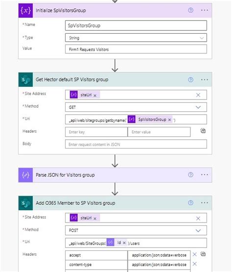 Power Automate Adding A O365 Group As Sp Visitors Group