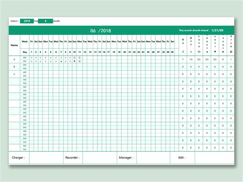 EXCEL Of Automatical Attendance Sheet Xlsx WPS Free Templates