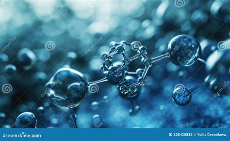 Scientific Backdrop Molecular Structure At Atomic Level Dark Blue