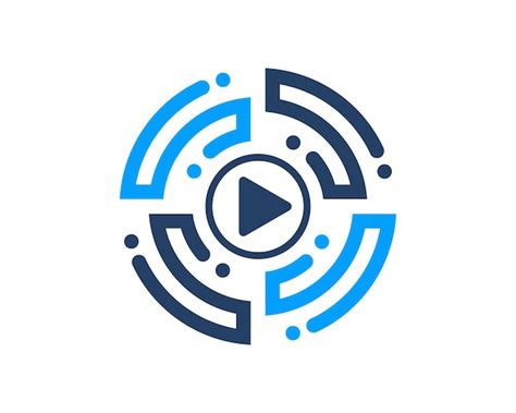 Botão De Reprodução De Mídia No Símbolo De Conexão De Rede Do Círculo
