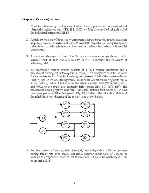 06 Reliability Of Systems Problems Chapter 6 Exercise Questions 1