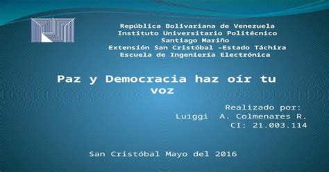 Mapa Conceptual De Paz Y Democracia Pptx Powerpoint