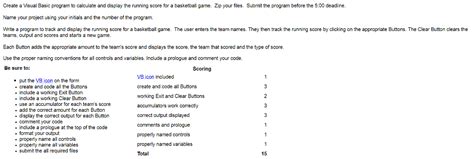 Solved Create A Visual Basic Program To Calculate And
