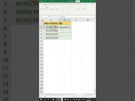Excel Age Calculator