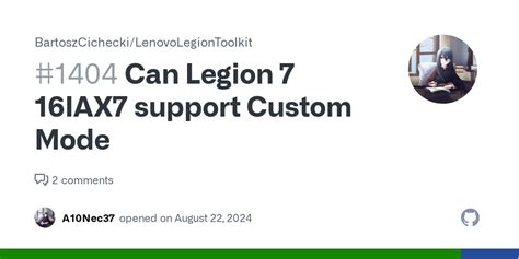 Can Legion 7 16iax7 Support Custom Mode · Issue 1404 · Bartoszcichecki