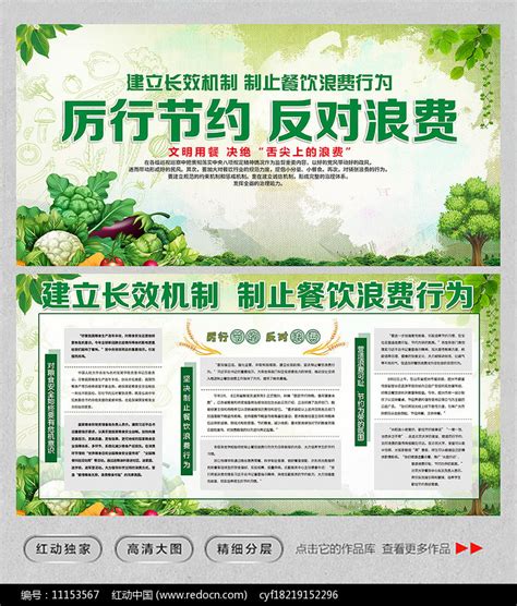 制止餐饮浪费培养节约习惯展板图片下载红动中国