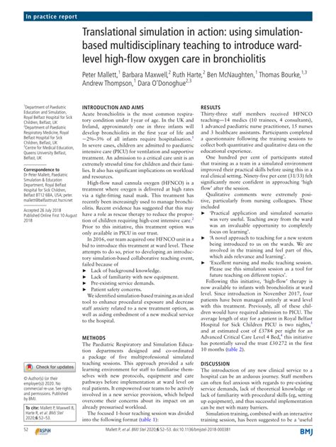 Pdf Translational Simulation In Action Using Simulation Based