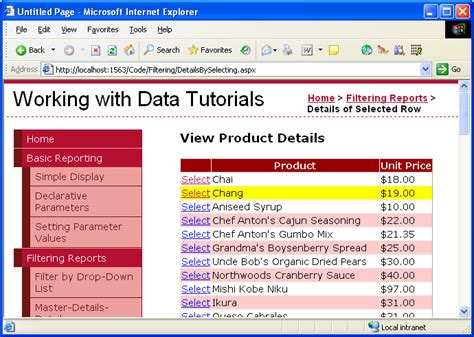 選択可能なマスター Gridview と詳細 Detailview を使用してマスター詳細を表示する Vb Microsoft Learn