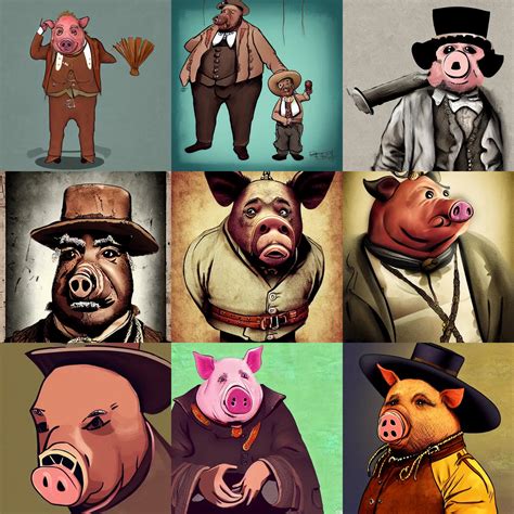 A Pig Dressed As Big Daddy From Django Unchained Stable Diffusion