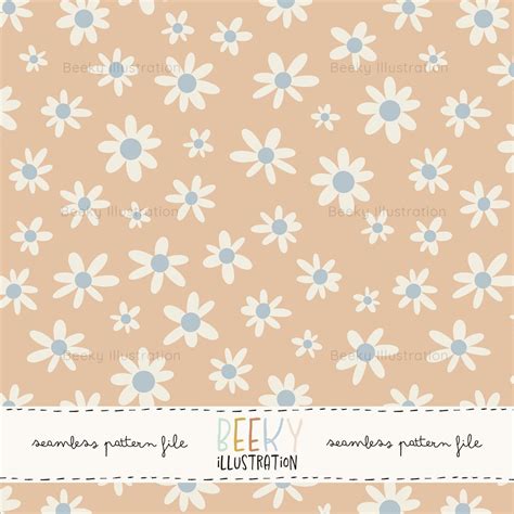 Daisy Seamless Pattern Digital Download Fall Floral Seamless