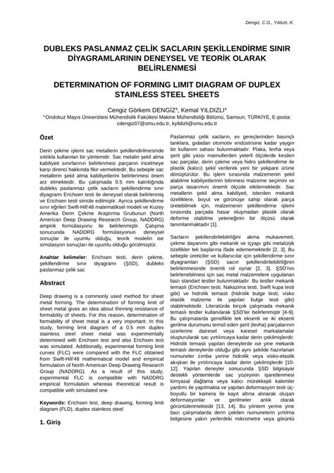 Pdf Determination Of Forming Limit Diagram Of Duplex Stainless Steel Sheets