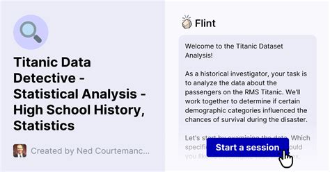 Titanic Data Detective Statistical Analysis High School History Statistics Flint