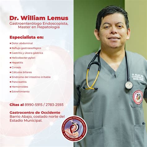 📅 ¡atención La Dr William Lemus Gastroenterologo