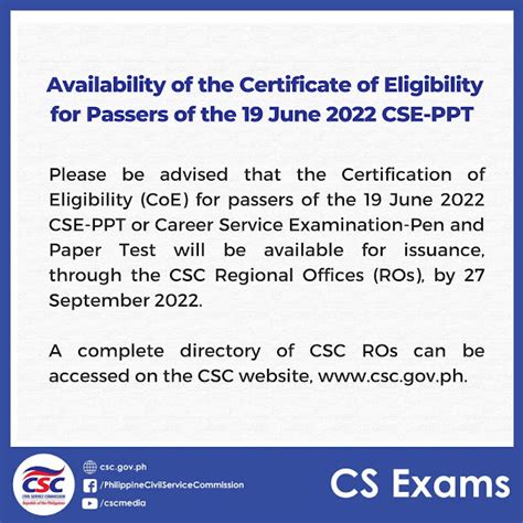 Passers Of The 19 June Cse Ppt Certificate Of Eligibility Coe Is