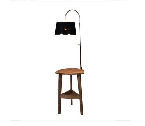 Buy Areum Fabric Shade Shelf Floor Lamp With Wood Base Silver At 38 OFF Online Wooden Street