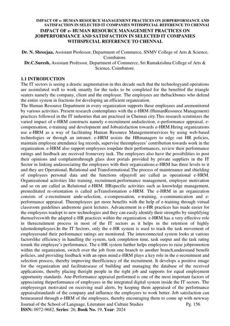 Pdf Impact Of E Human Resource Management Practices On Jobperformance And Satisfaction In