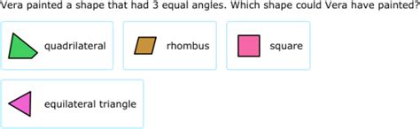 IXL Which Two Dimensional Figure Is Being Described Class IV Maths Practice