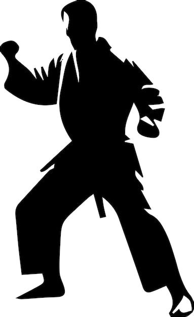 Premium Vector Kung Fu Man Pose Vector Silhouette Illustration 13