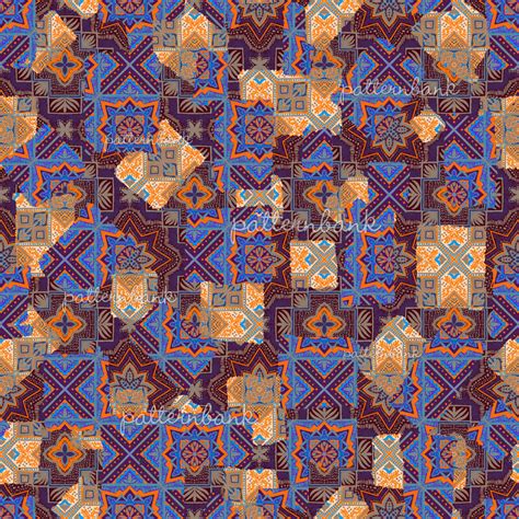 Geometric Patchwork Boho Tile Pattern By Raj Prints Textiles Seamless