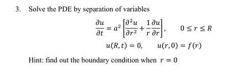 solved solve the pde by separation of