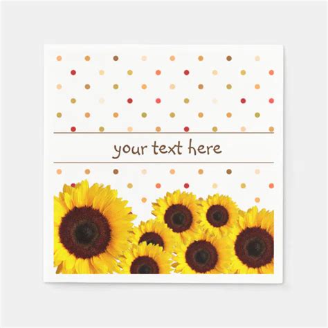 Custom Sunflower Paper Napkin Zazzle