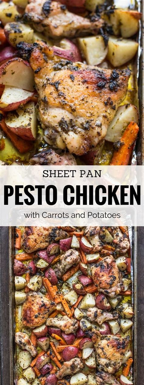 One Pan Pesto Chicken And Vegetables Is The Delicious Five Ingredient