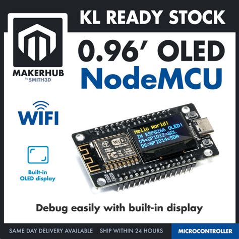 Nodemcu With 0 96 Oled Esp8266 Development Board 0 96 Inch Oled Display Iot Ch340 Lazada