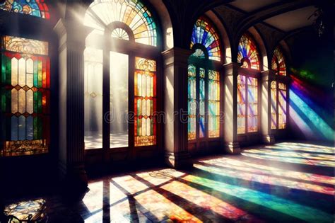 Beautiful Stained Glass Pattern Fibonacci Polygons Technology Clean